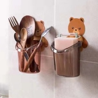 cute teddy bear Toothbrush Holder Toothpaste Storage Rack Shaver Tooth ...