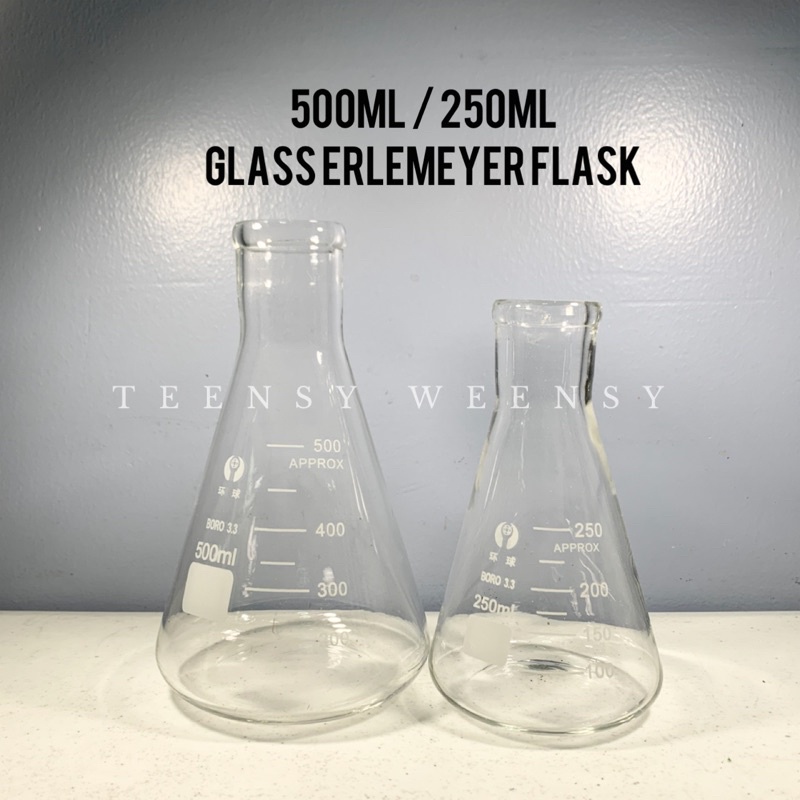 250 ml / 500 ml Borosilicate Glass Erlenmeyer Flask (Heat Resistant ... 250 ml / 500 ml Borosilicate Glass Erlenmeyer Flask (Heat Resistant ...