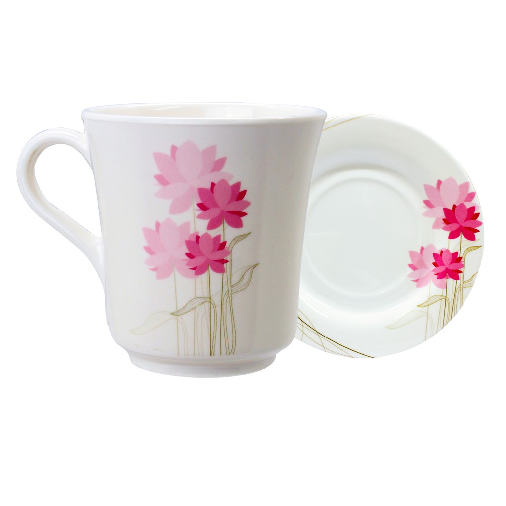Melawares Pink Flora 6pc Coffee Mug and 6pc Saucer Set | Shopee Philippines