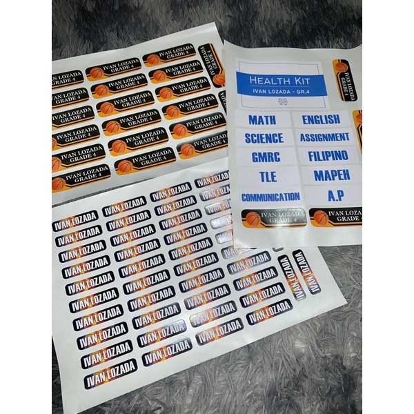Pre-Cut Name Subjects Sticker Labels for School Supplies | Shopee ...