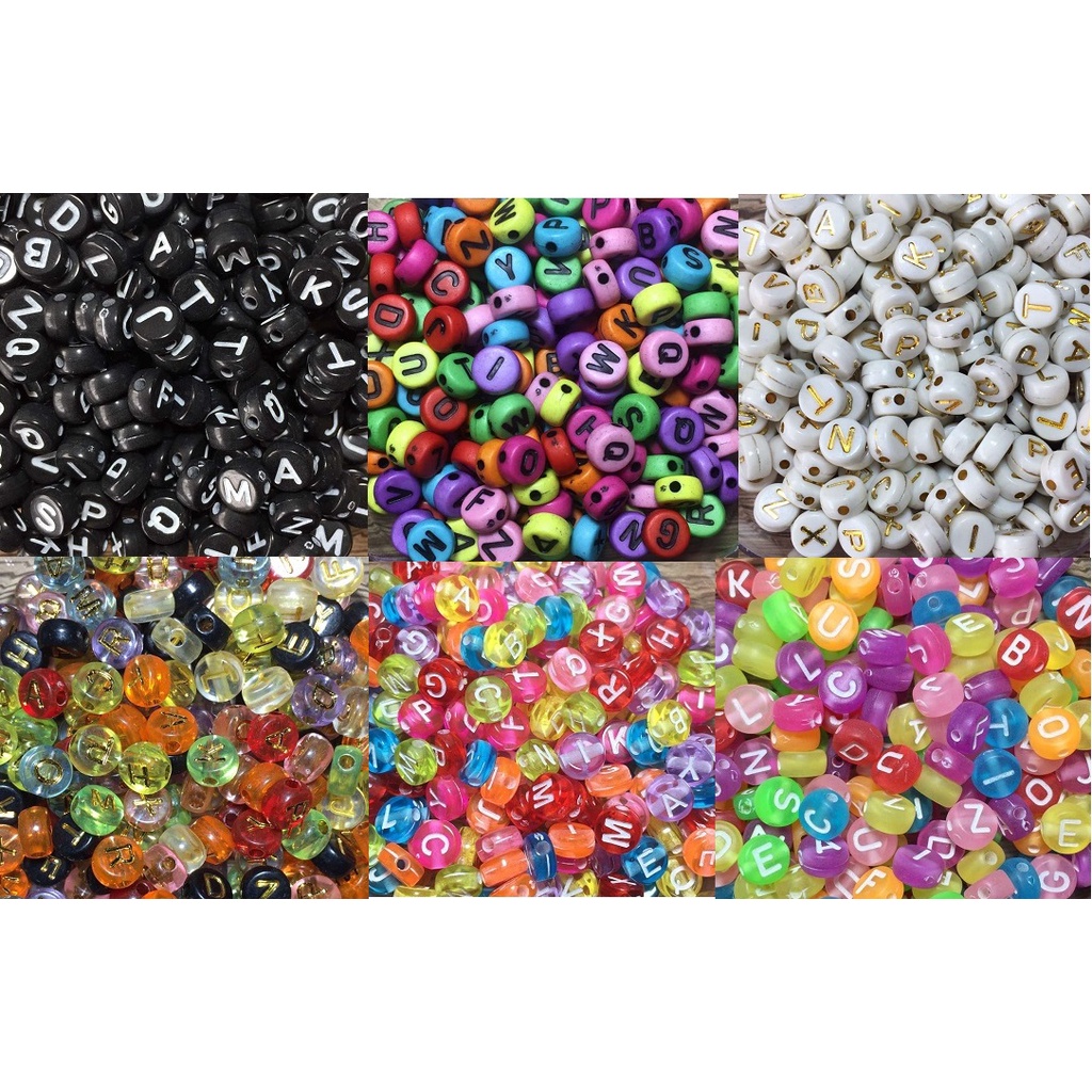 100 pcs 6mm Craft DIY Beads Letter Round bead Charm Accessories ...