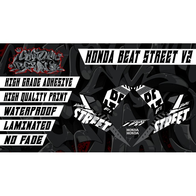 Honda Beat Street V2 Stock Decals Set (Gray) | Shopee Philippines