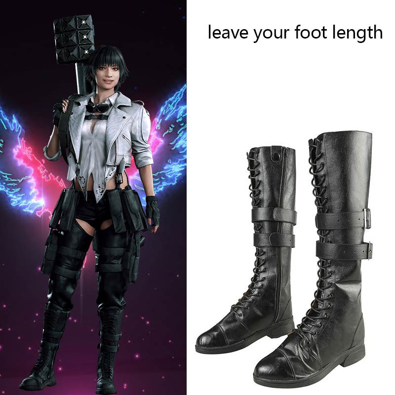 Game Devil May Cry 5 Cosplay Boots DMC5 Lady Mary Costume Shoes Leather ...