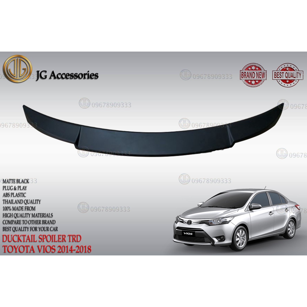TOYOTA VIOS GENERATION 3 2014-2018 DUCKTAIL SPOILER TRD/REAR SPOILER ...