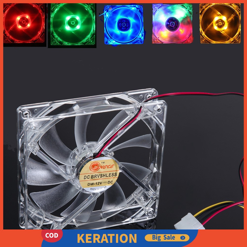 120mm PC Computer fan 4 LEDs Case colorful Cooling Fan Plastic 12CM Fan ...