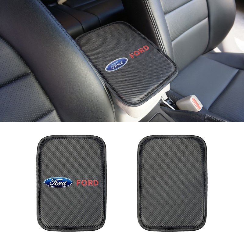 Ford Armrest Pad Carbon Fiber Auto Center Console Storage Cushion For ...