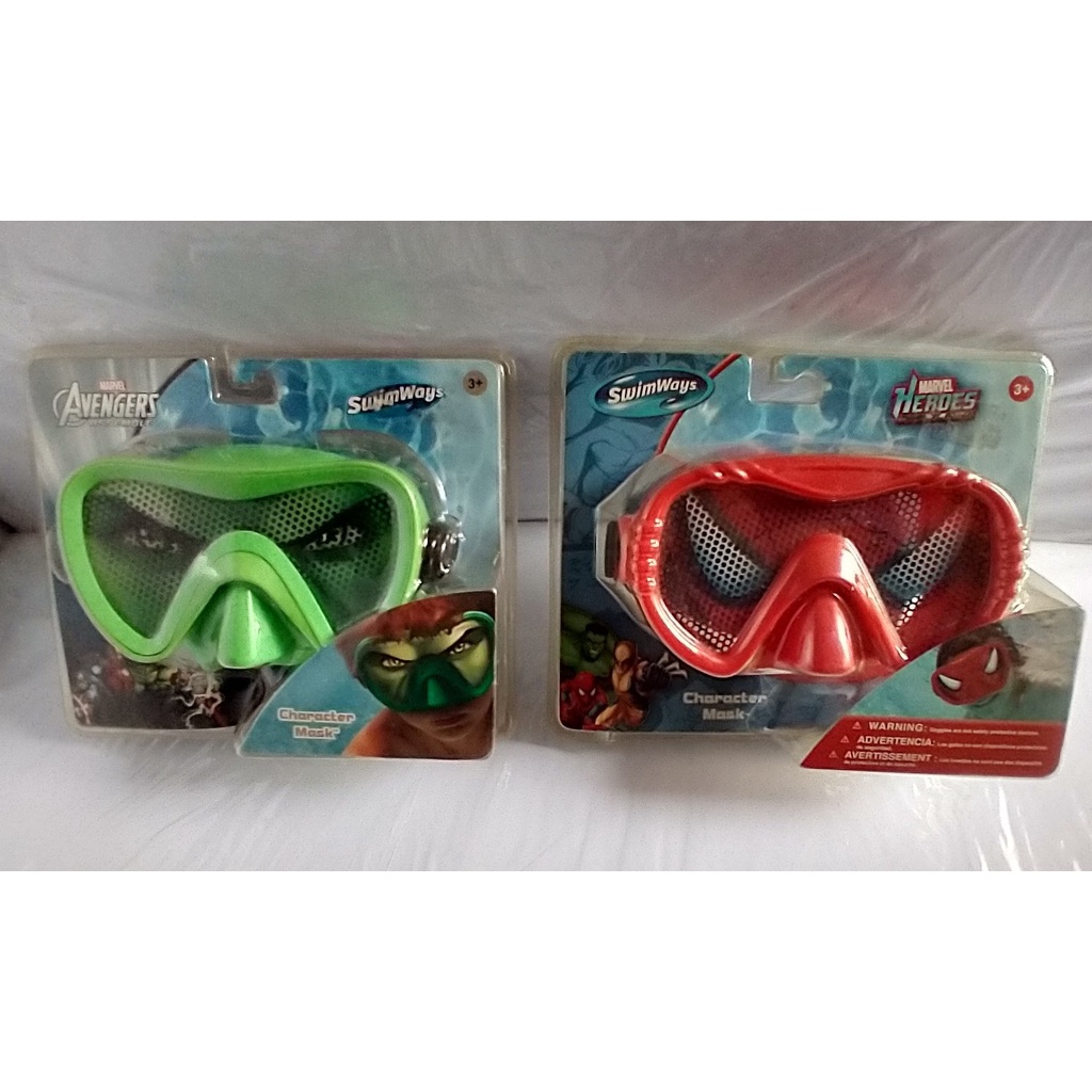 Swimways Swim Mask Kids Marvel Heroes Incredible Hulk and Spdierman ...