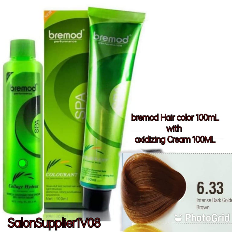 6.33 INTENSE DARK GOLDEN BROWN > BREMOD HAIR COLOR WITH OXIDIZIN CREAM ...
