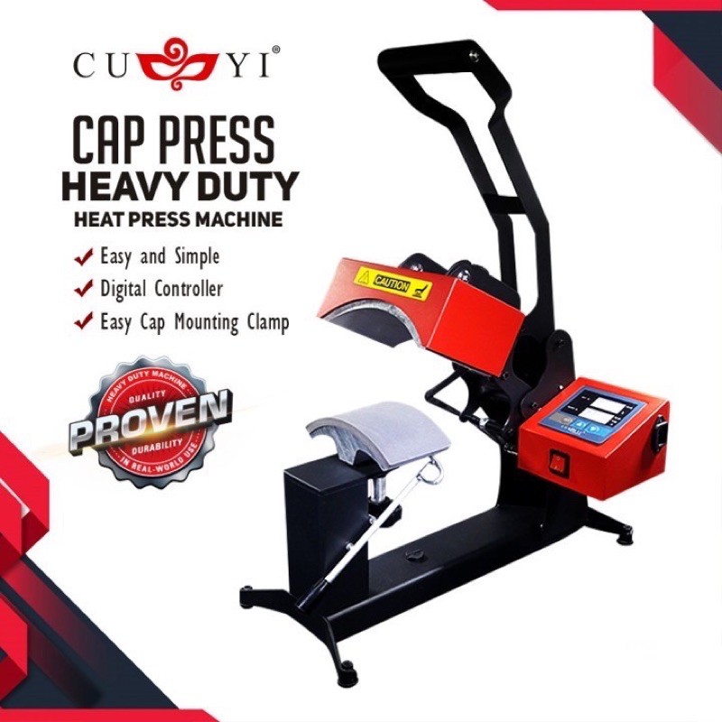CUYI Cap Press Heavy Duty Heat Press Machine for Cap Printing (free ...
