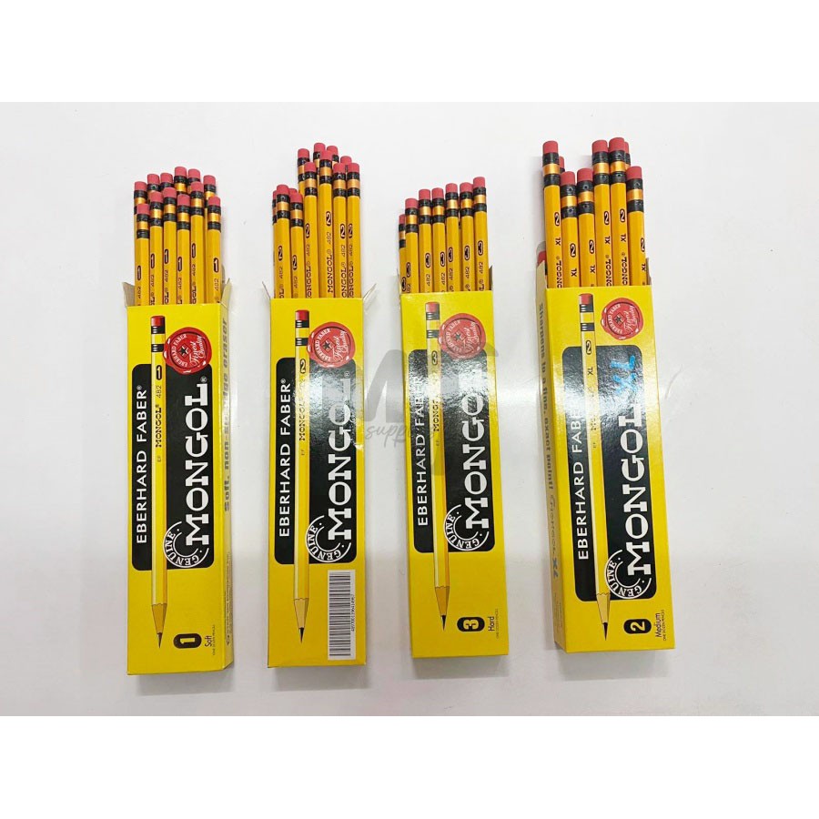 12 PCS. ORIGINAL Mongol Pencil No. 1, No. 2, No. 3, Jumbo XL | Shopee ...