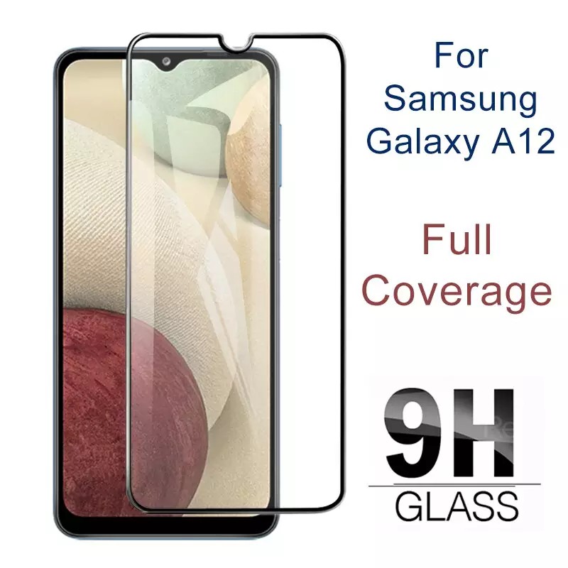 Full Tempered Glass For Samsung Galaxy A12 Screen Protector | Shopee ...