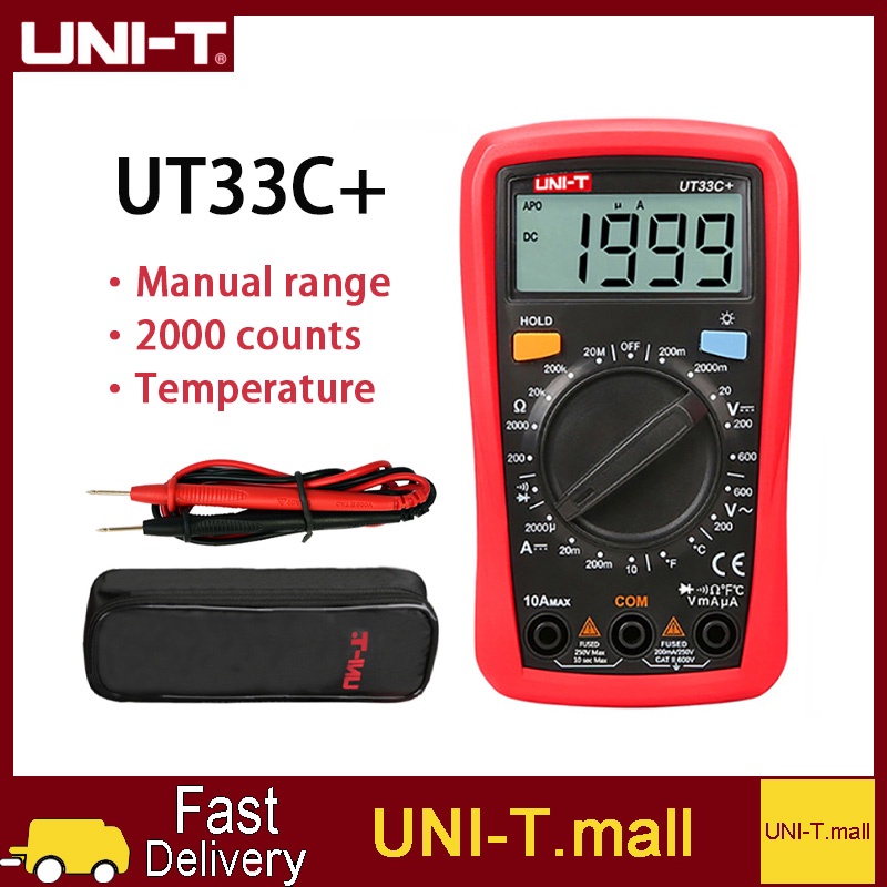 UNI-T UT33C+ High Precision Multimeter Digital LCD AC DC +2mF ...
