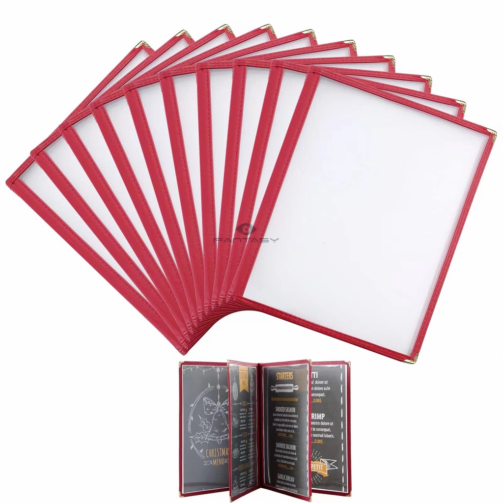 4 Pages 8 Faces A4 Transparent Menu Covers Restaurant Menu Folder Menu ...