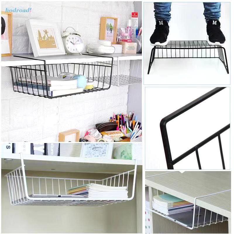 Under Shelf Table Storage Basket Rack Desk Wire Cabinet Hanging Rack ...
