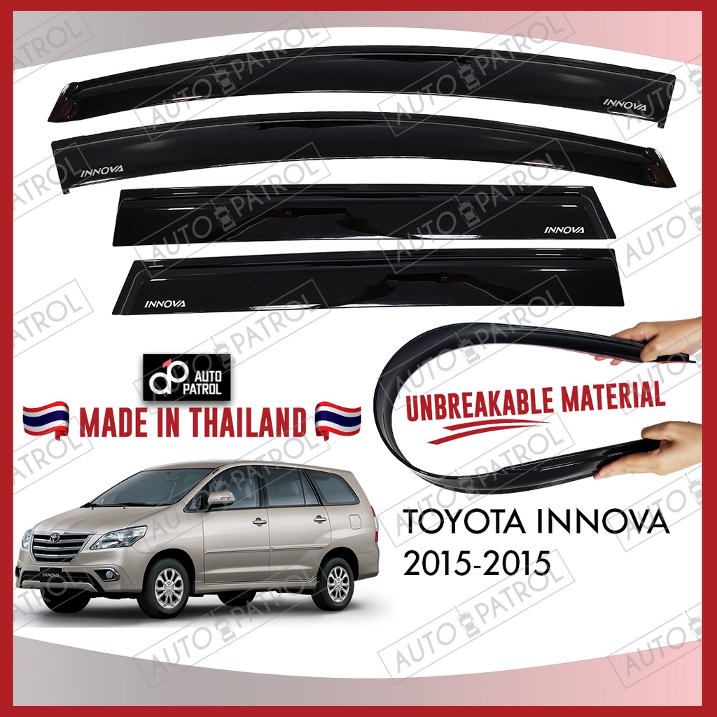Toyota Innova 2005-2015 Black Unbreakable Type Rain Guard Window Visor ...