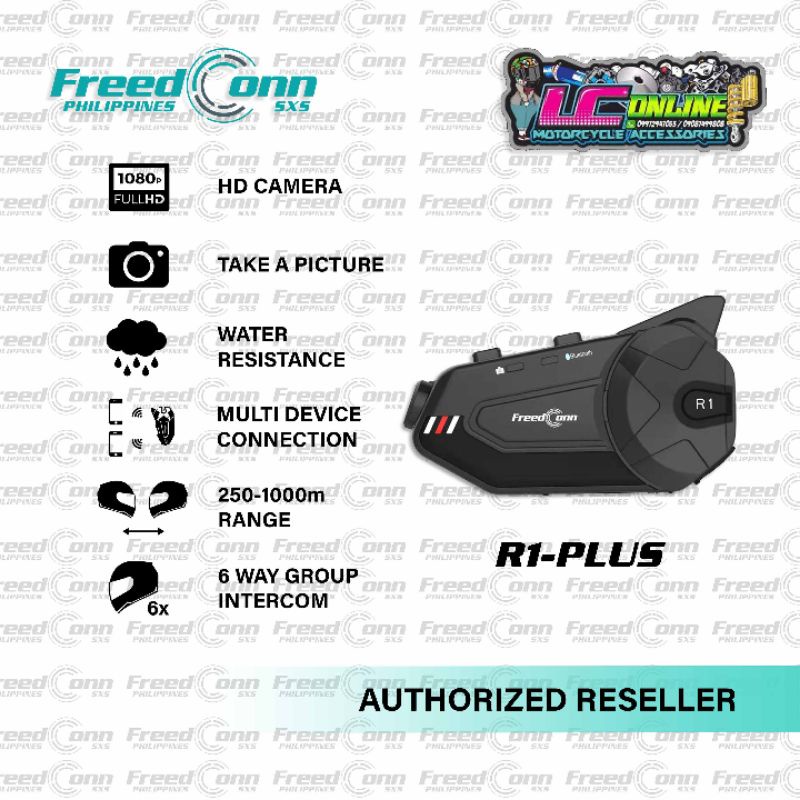 Freedconn R1 Plus Bluetooth intercom with Video Recording | Shopee ...