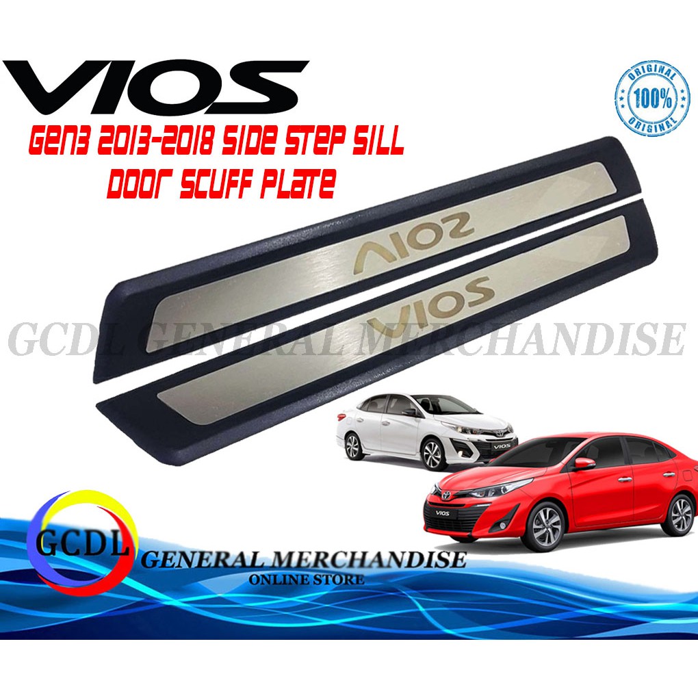 Toyota Vios Gen3 2013-2018 Side Step Sill Door Scuff Plate | Shopee ...