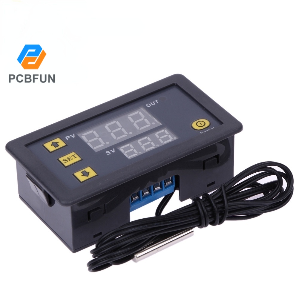 Pcbfun W3230 Dc 12V/24V 20A Ac 110V-220V 10A Digital Lcd Thermostat Temperature Controller With ...