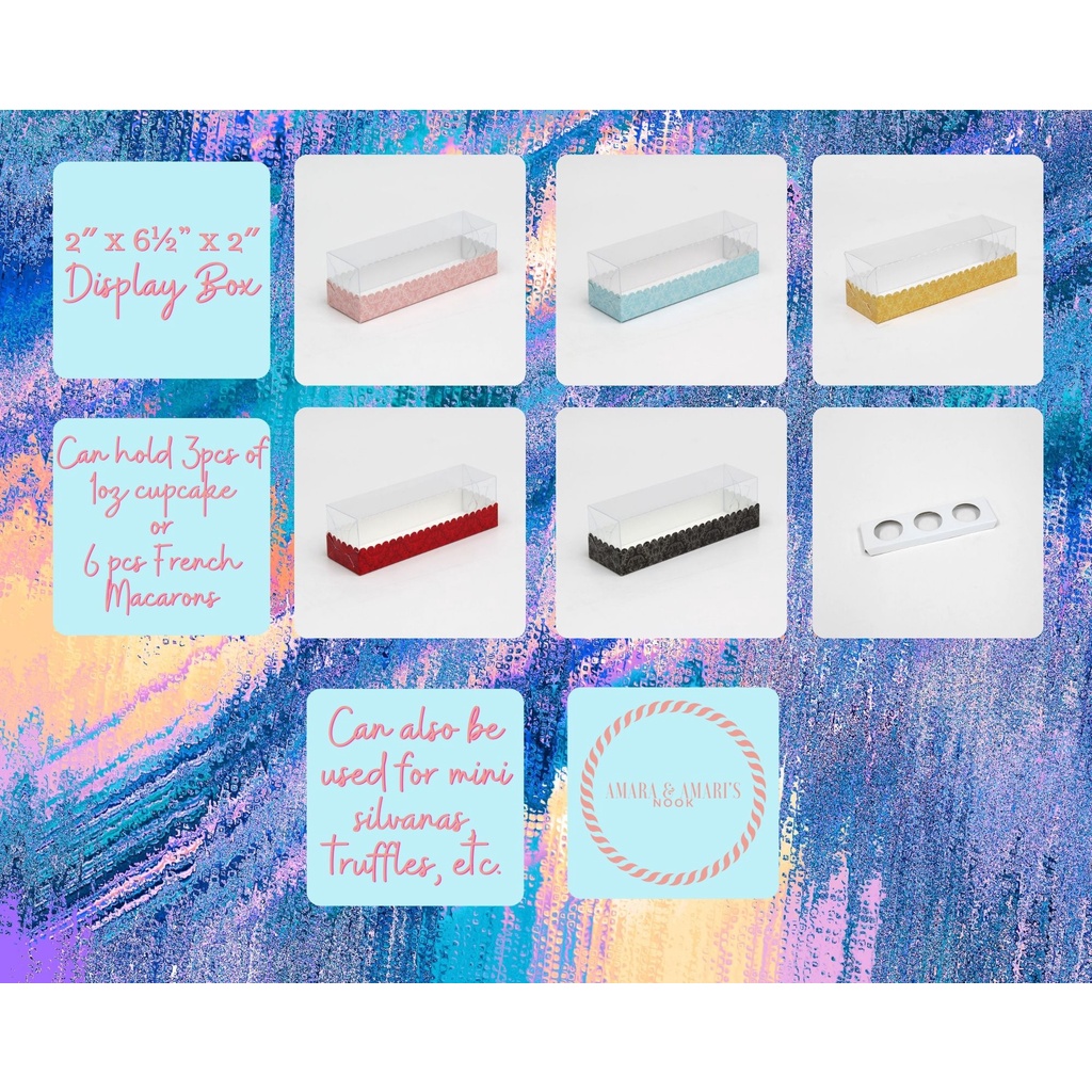 20 pcs - 2 x 6.5 x 2 Display Box (for mini cupcakes, macarons and ...
