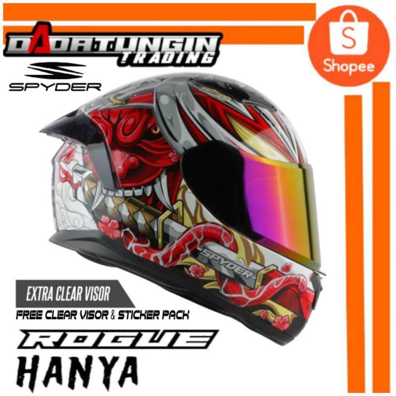 SPYDER Rogue Neo Series Hanya Fullface Dual Visor Helmet w/ Free Extra ...