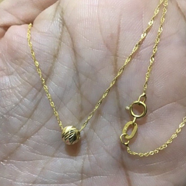 18K Saudi Gold Necklace and Ball Pendant | Shopee Philippines