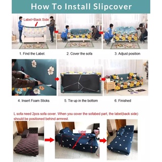 Solid Color Sofa Cover Set Armless Stretchable I Shape L Type Sala Set ...