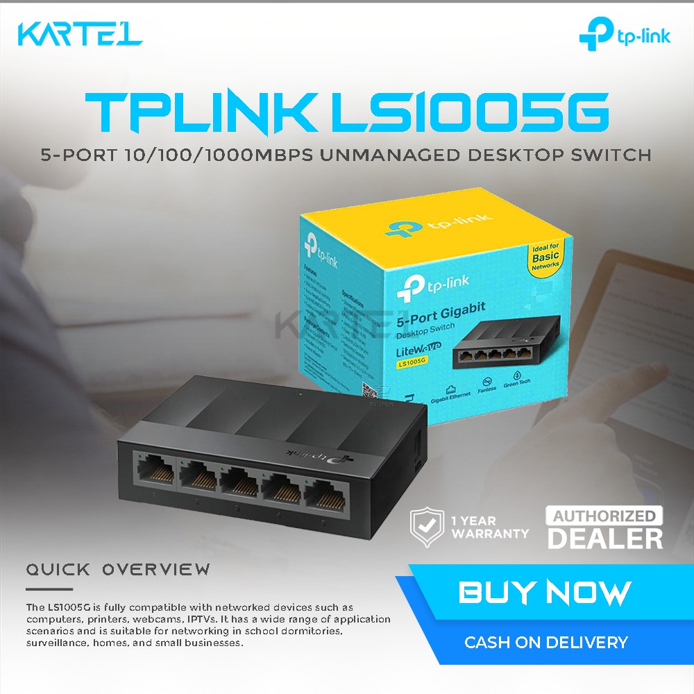 Tp-Link LS1005G 5-Port 10/100/1000Mbps Desktop Switch 5 port Gigabit Switch | Shopee Philippines