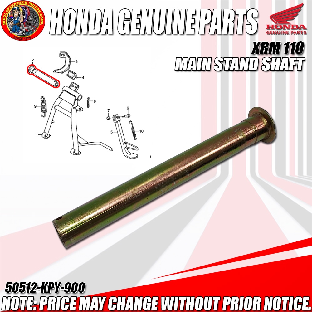 XRM 110 MAIN STAND SHAFT (HPI) (Genuine: 50512-KPY-900) | Shopee ...