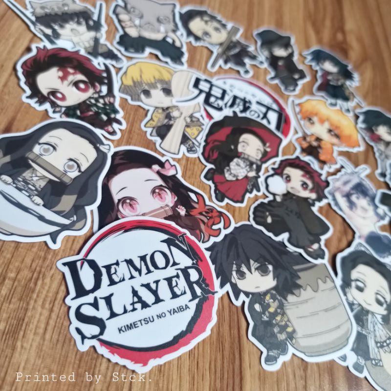 Demon Slayer Kimetsu no Yaiba Chibi Sticker pack 19 pcs (Waterproof ...