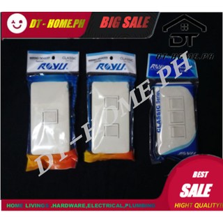 Royu Classic Switch with and without LED 1, 2 and 3 Gang WH501, WH503 ...