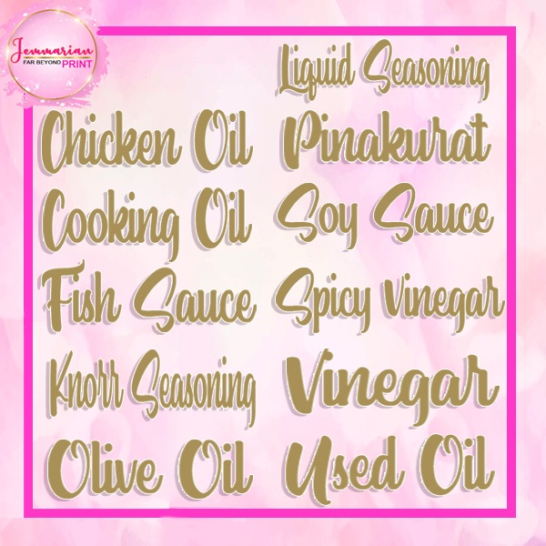 STICKER LABELS FOR CONDIMENTS -GOLD COLOR (bottles and jars NOT ...