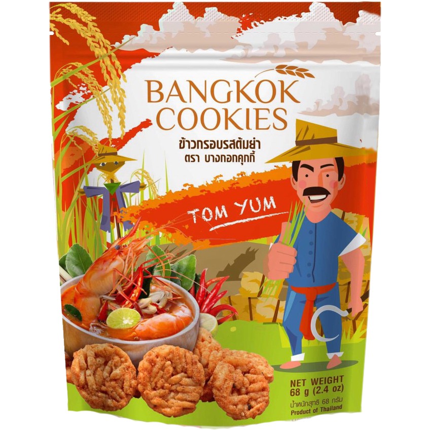 Bangkok Cookies Tom Yum Crispy Rice Tom Yum Flavor 68 g. Bangkok ...