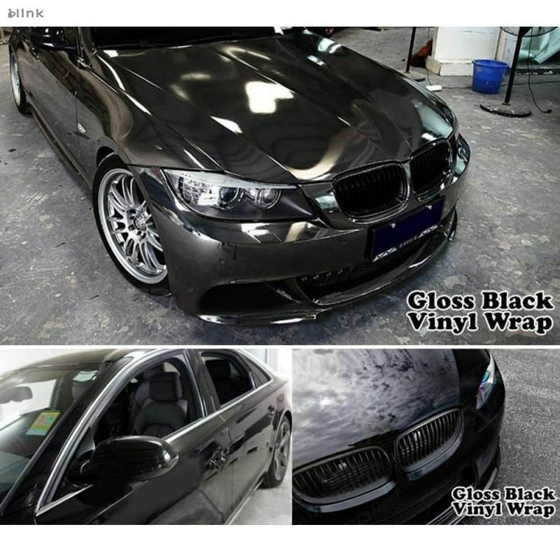 Auto Glossy Gloss Black & matte black Vinyl Wrap Film Car Sticker Decal ...