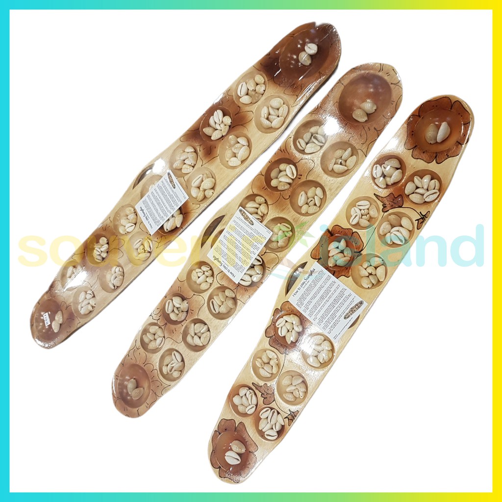 Wooden Sungka w/ Sigay Shells Philippine Souvenir Traditional Games ...