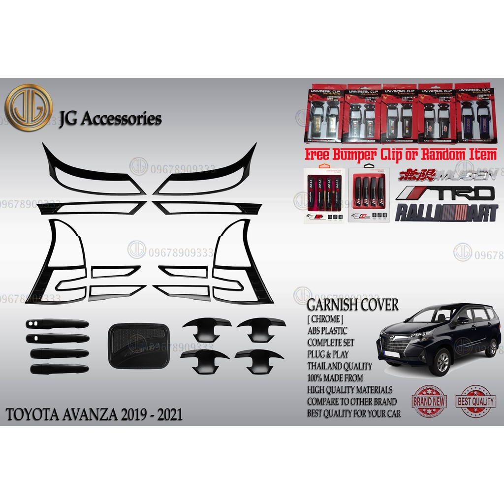 TOYOTA AVANZA 2019 2020 2021 COMBO SET MATTE BLACK/COMBO KIT/COMBO ...