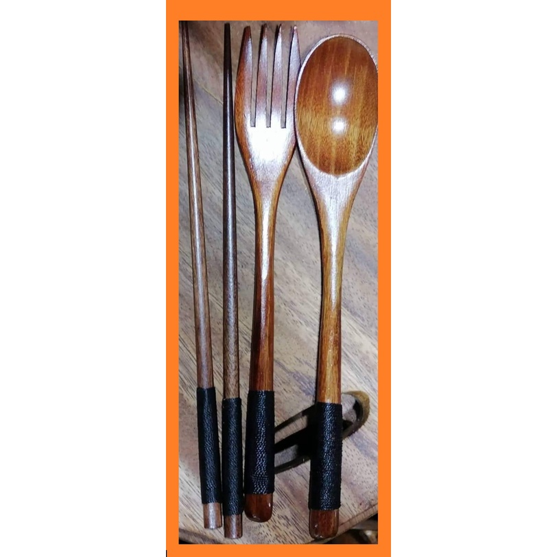 Wooden Spoon, Fork, Chopsticks (Cutlery Set) Baguio products souvenir ...