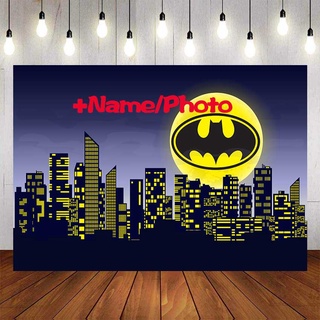 Superhero Batman Backdrop For Photography Baby Shower Kids Black ...