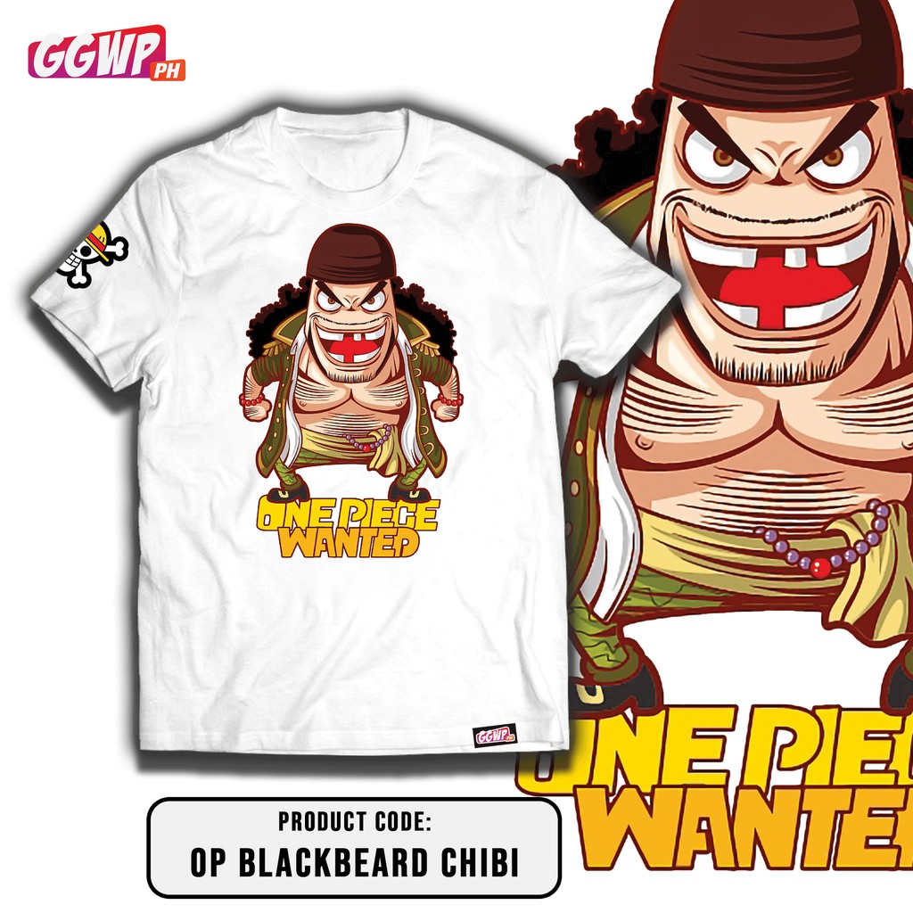 GGWP - One Piece Chibi High Quality White Dry-Fit Tshirt - (Blackbeard ...