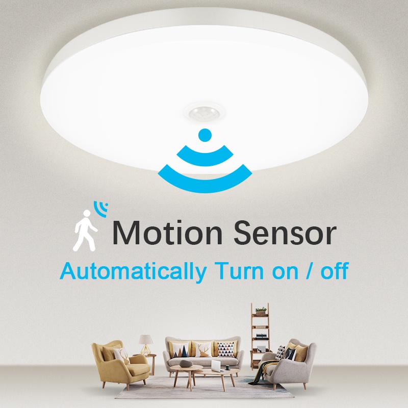 Modern Ceiling Light PIR Motion Sensor Light Indoor 15/20/30/40W Smart ...
