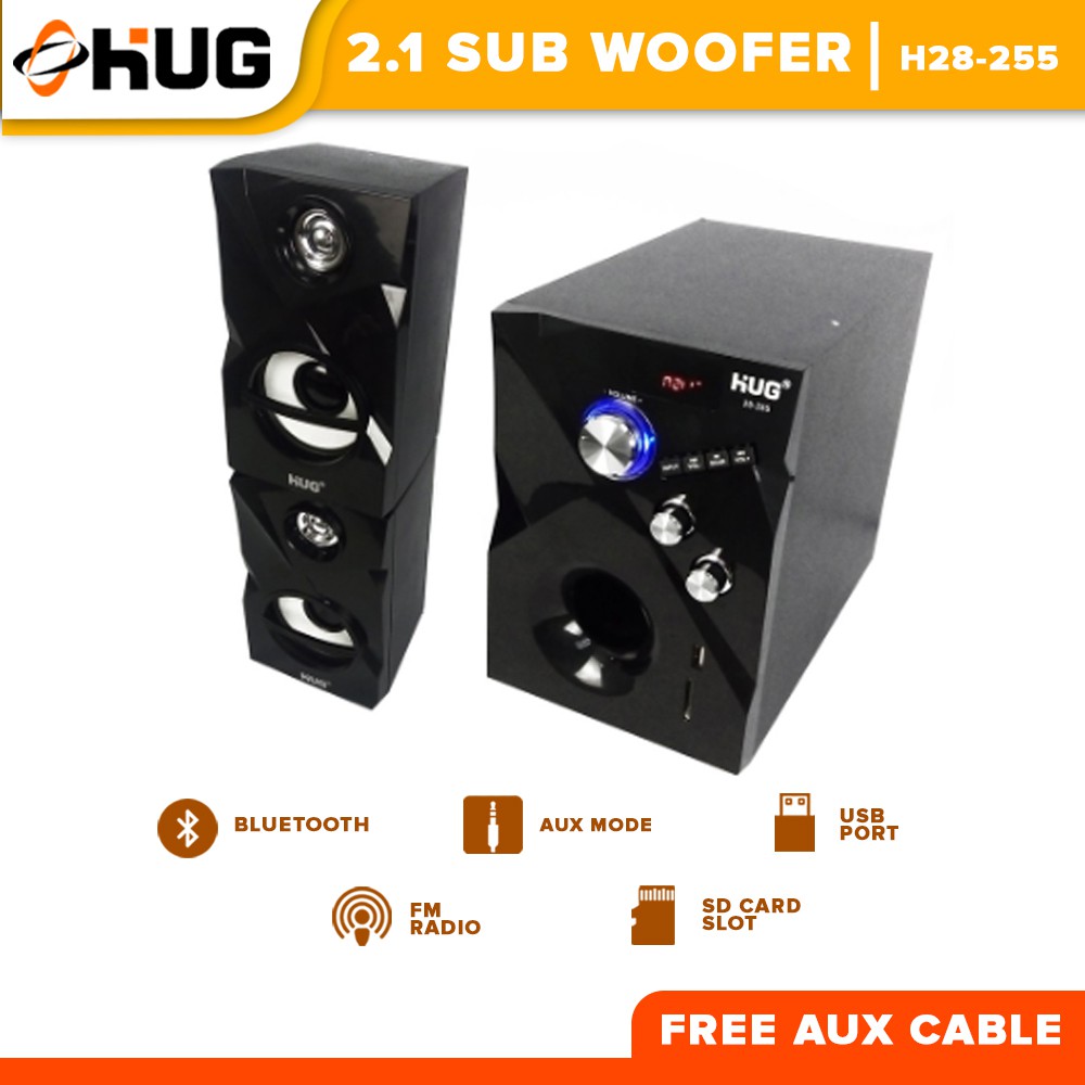 Hug H28-255 Bluetooth Home Theater Sub-Woofer Speaker (w/ USB PORT, AUX ...