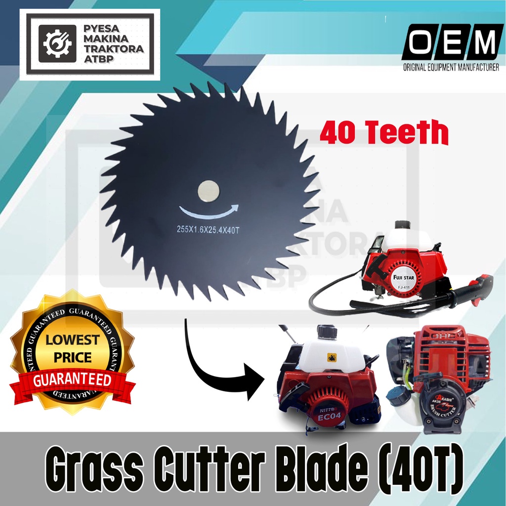 Grass Cutter Blade 40 Teeth (40T) for 2 stroke and 4 stroke Grass ...
