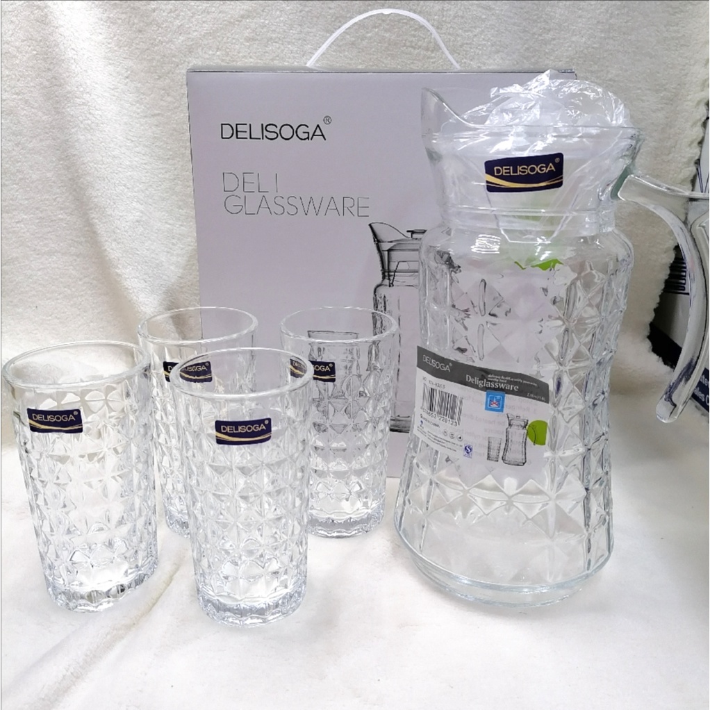 DELISOGA Deli Glassware 1.8L YZH 33 L5 Pitcher and Cup set 4pcs ...