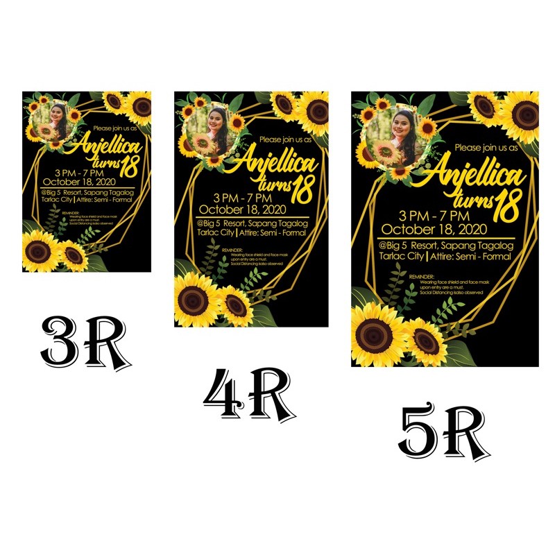 Invitation for Printing Only 3R/4R/5R for Wedding,Birthday,Christening ...