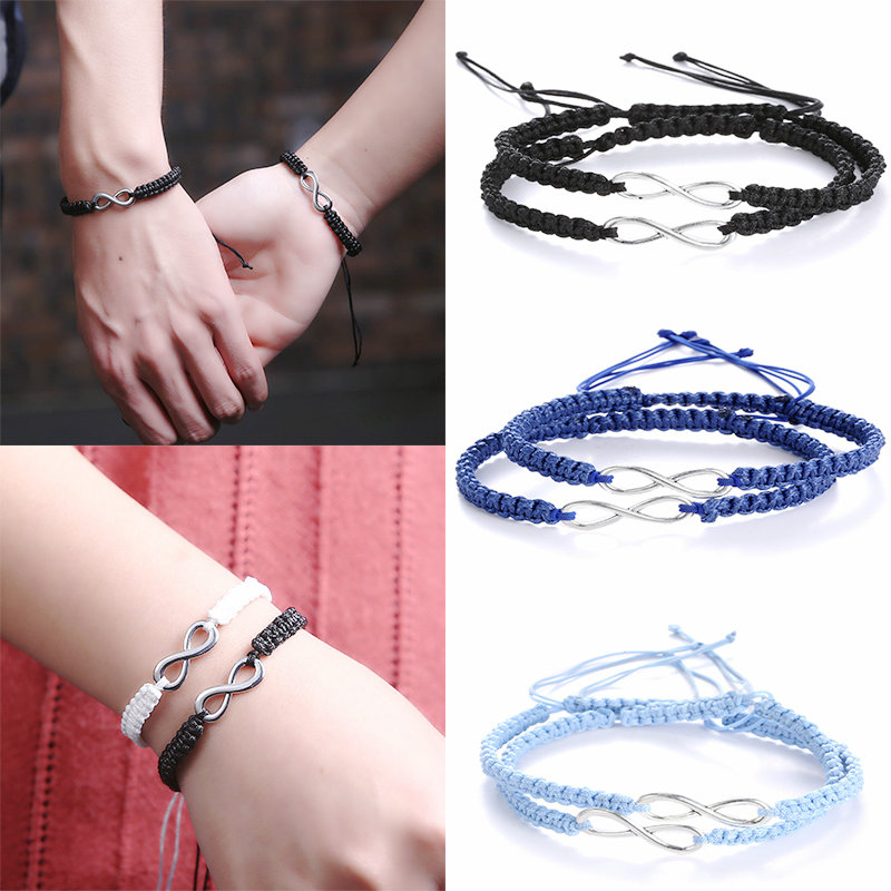 2Pcs Infinite Lucky Couple Bracelet for Women Fashion Friendship ...