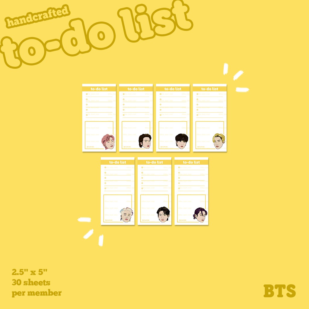BTS BUTTER Ver. - HANDCRAFTED TO-DO LIST & MEMO PAD | Shopee Philippines