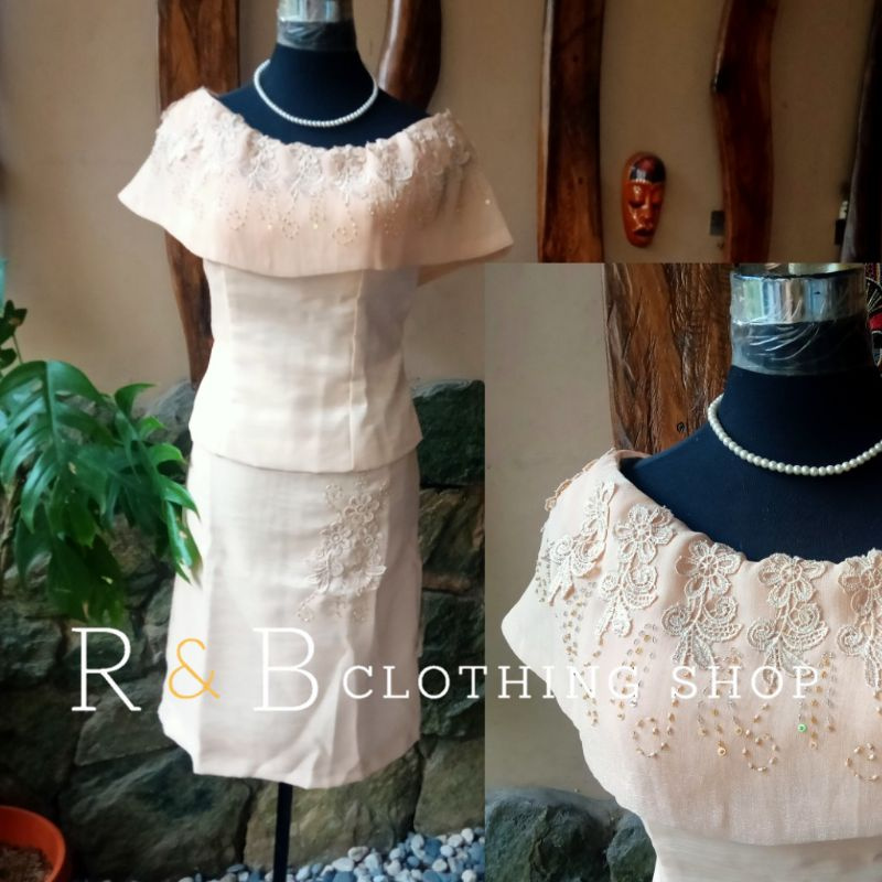 Off shoulder Filipiniana (gracia) | Shopee Philippines
