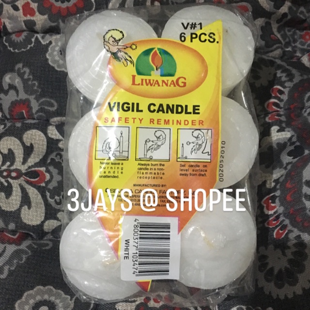 Liwanag Vigil Candle Biggest Size V#1 - 6pcs per pack | Shopee Philippines