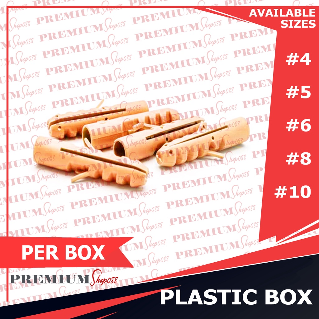 PLASTIC BOX PER BOX #5 #6 #8 #10 PVC Tox Plug Plastic Anchor Wall ...