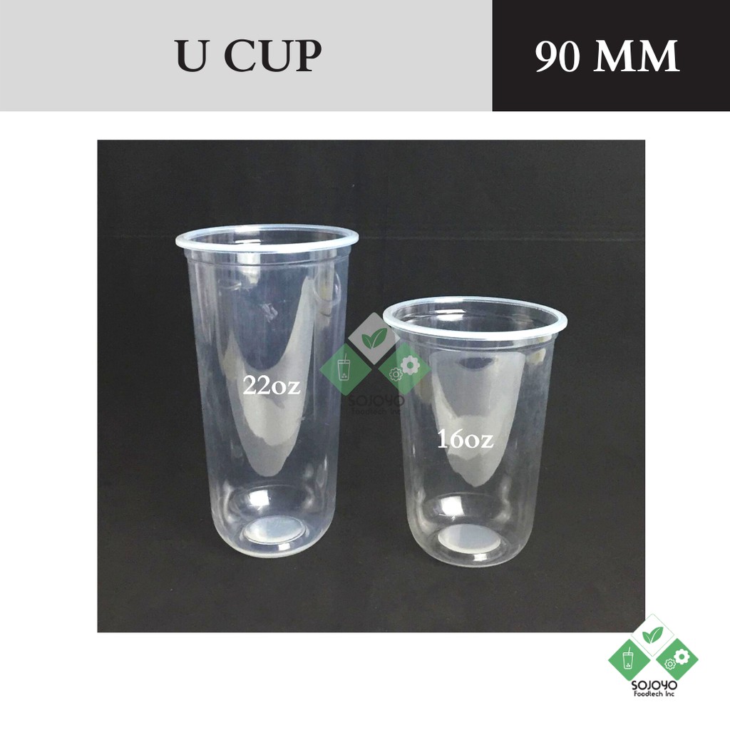 U Cup 90 MM (100 pcs/ Bndl) Milk Tea Cups / Juice plastic cups ...