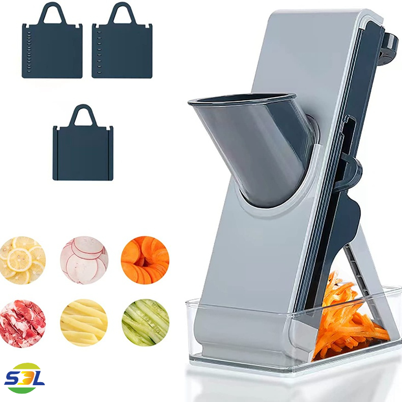 Slicer for kitchen vegetable chopper with container and 3 blades ...